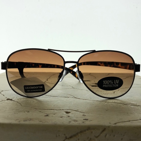 Liz Claiborne | Accessories | Liz Claiborne Bronze Aviators Tortoise ...